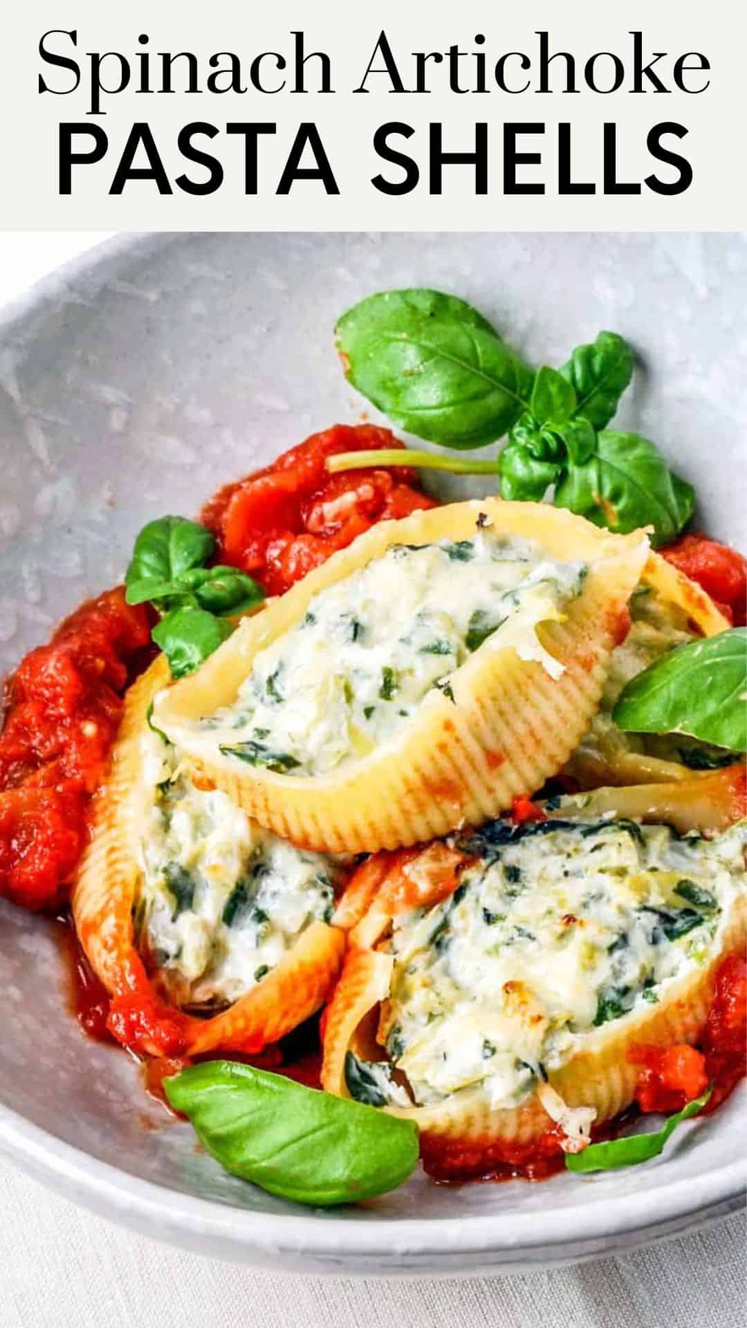Spinach Artichoke Stuffed Pasta Shells - This Healthy Table