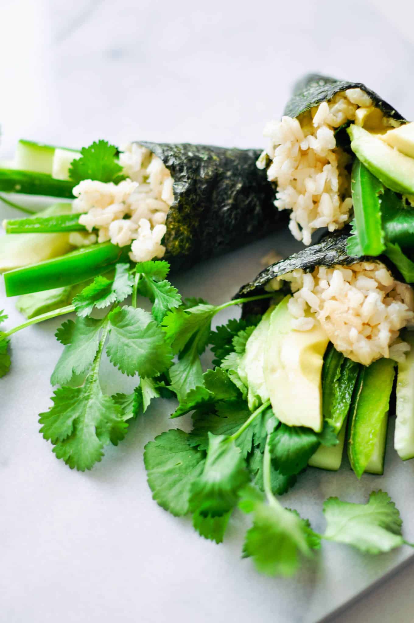 Hand-Rolled Vegan Sushi (Temaki) - This Healthy Table