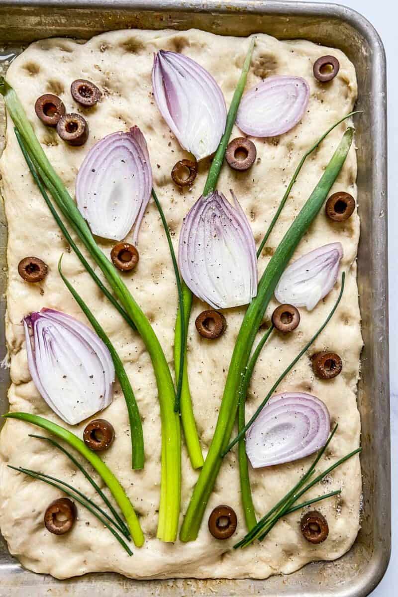 Decorated Focaccia Bread Recipe - This Healthy Table