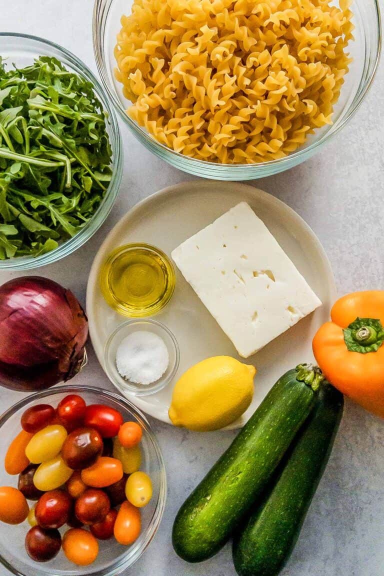 Roasted Veggie Pasta with Feta - This Healthy Table