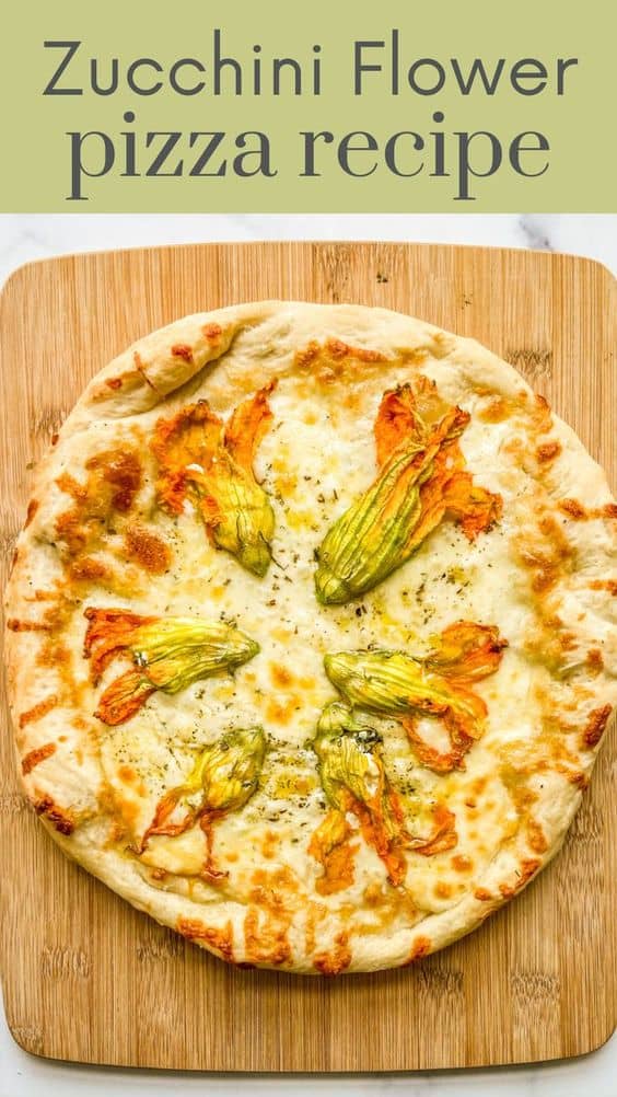 Zucchini Flower Pizza Recipe - This Healthy Table