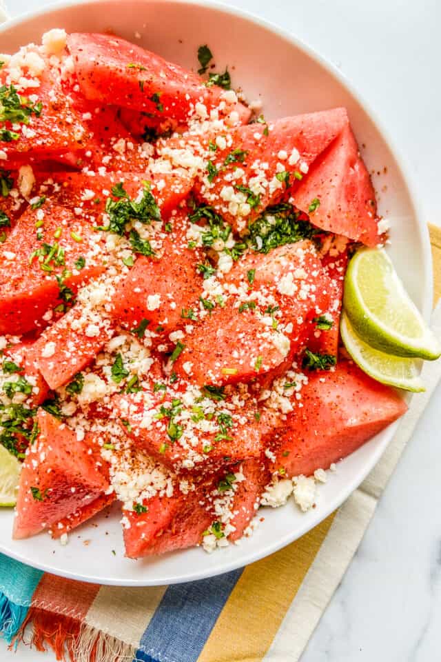 Mexican Watermelon Salad (Watermelon with Tajin) - This Healthy Table