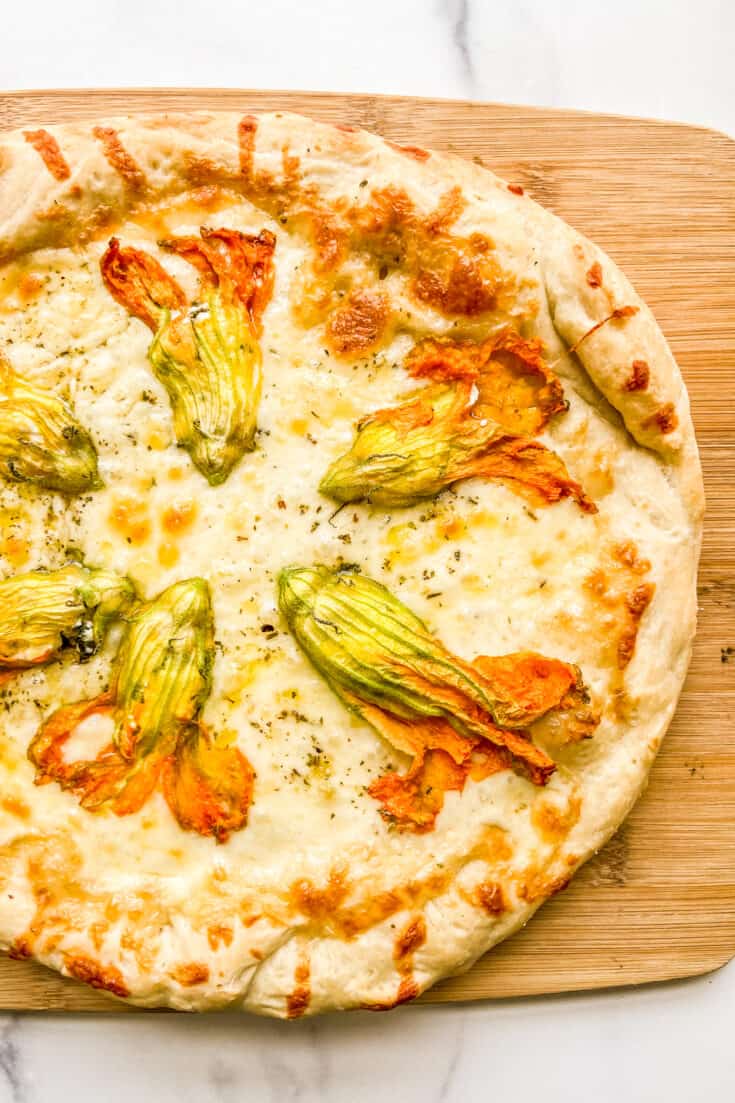 Zucchini Flower Pizza Recipe - This Healthy Table