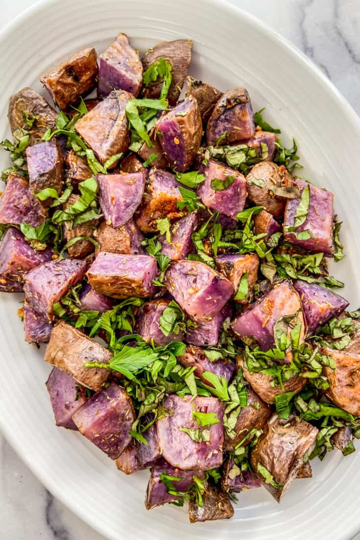 Roasted Purple Potatoes - This Healthy Table