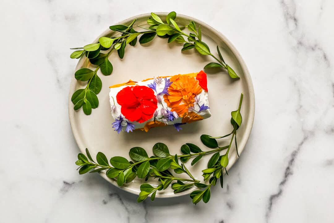 Edible Flower Cheese Log - This Healthy Table