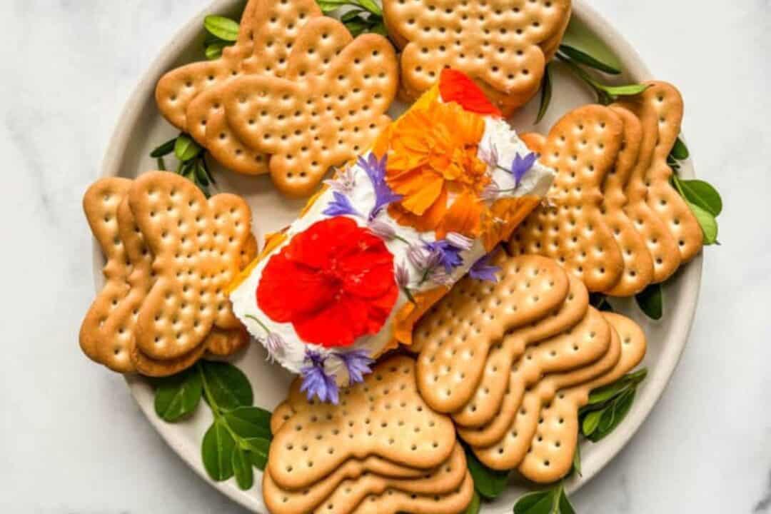 Edible Flower Cheese Log - This Healthy Table