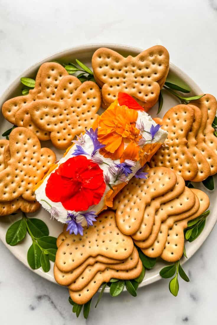 Edible Flower Cheese Log - This Healthy Table