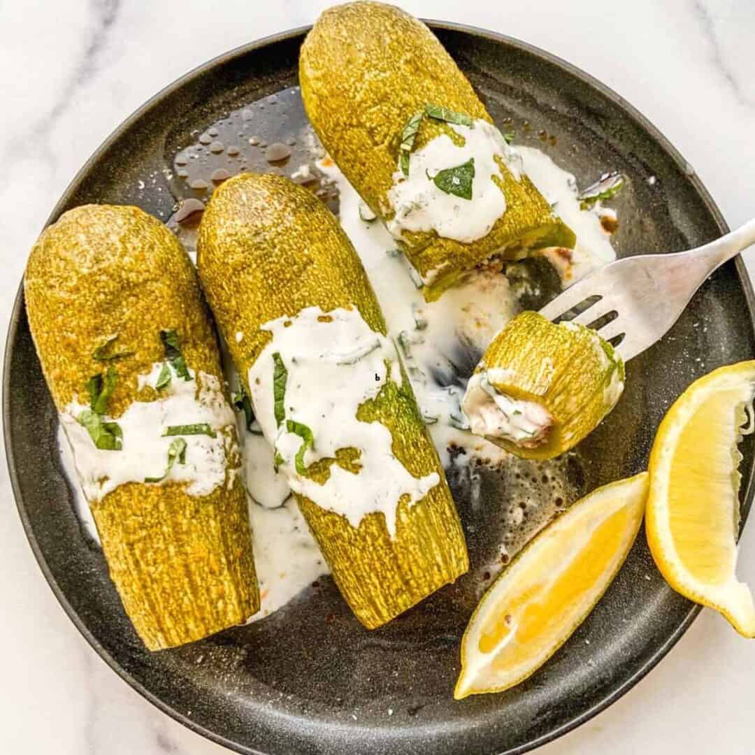 Kousa Mahshi (Stuffed Zucchini) - This Healthy Table
