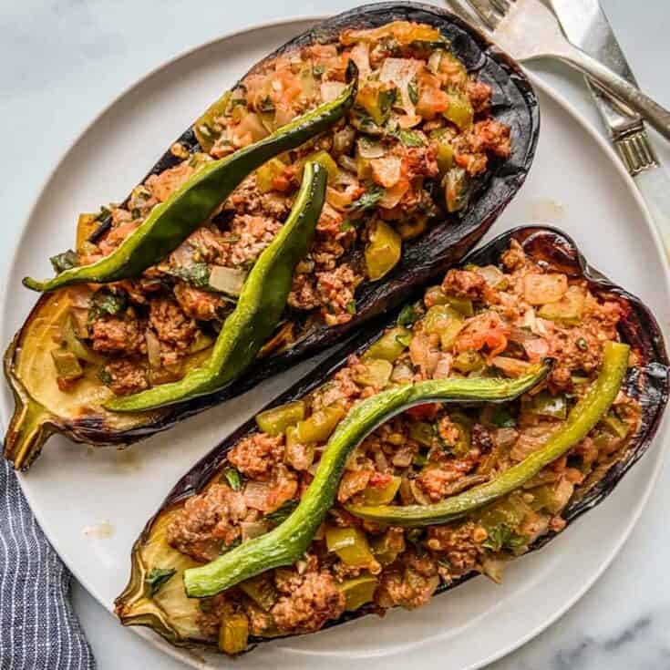Turkish Stuffed Eggplant (Karniyarik) - This Healthy Table