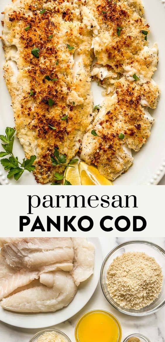Baked Parmesan Panko Cod Recipe - This Healthy Table