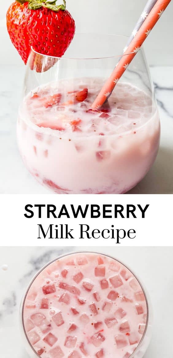 Strawberry Milk Recipe - This Healthy Table