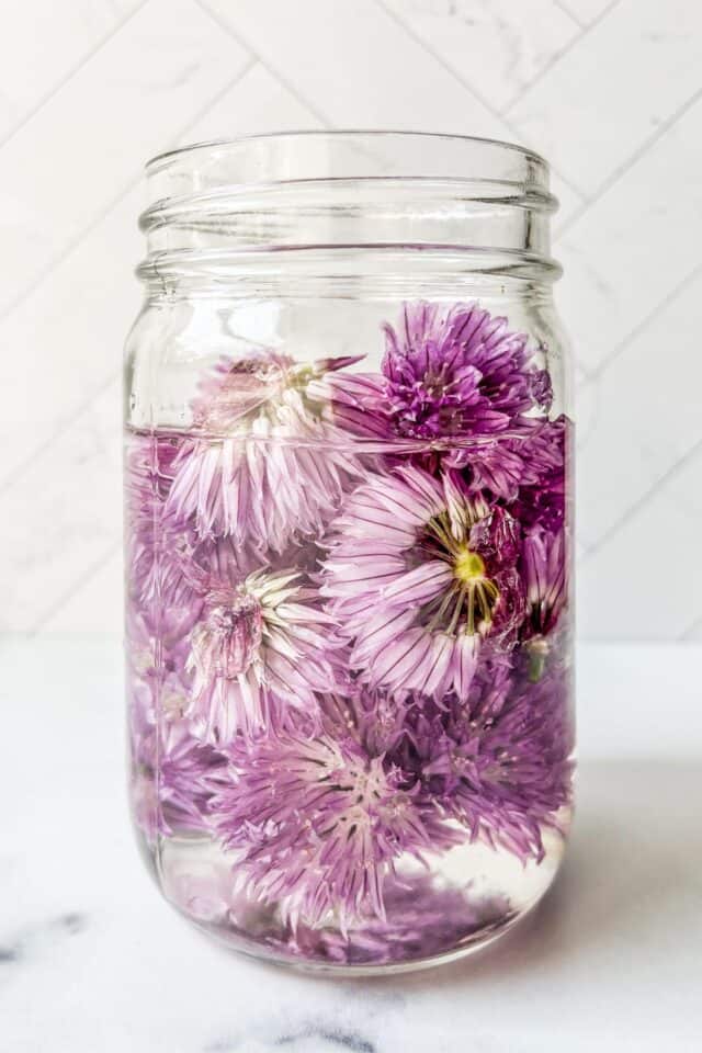 Chive Blossom Vinegar Recipe - This Healthy Table