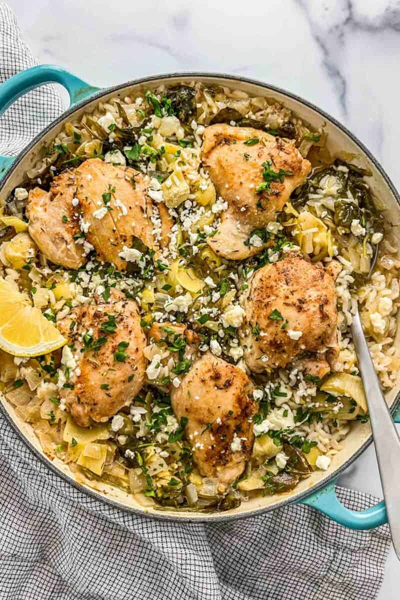 Spinach Artichoke Chicken and Rice - This Healthy Table