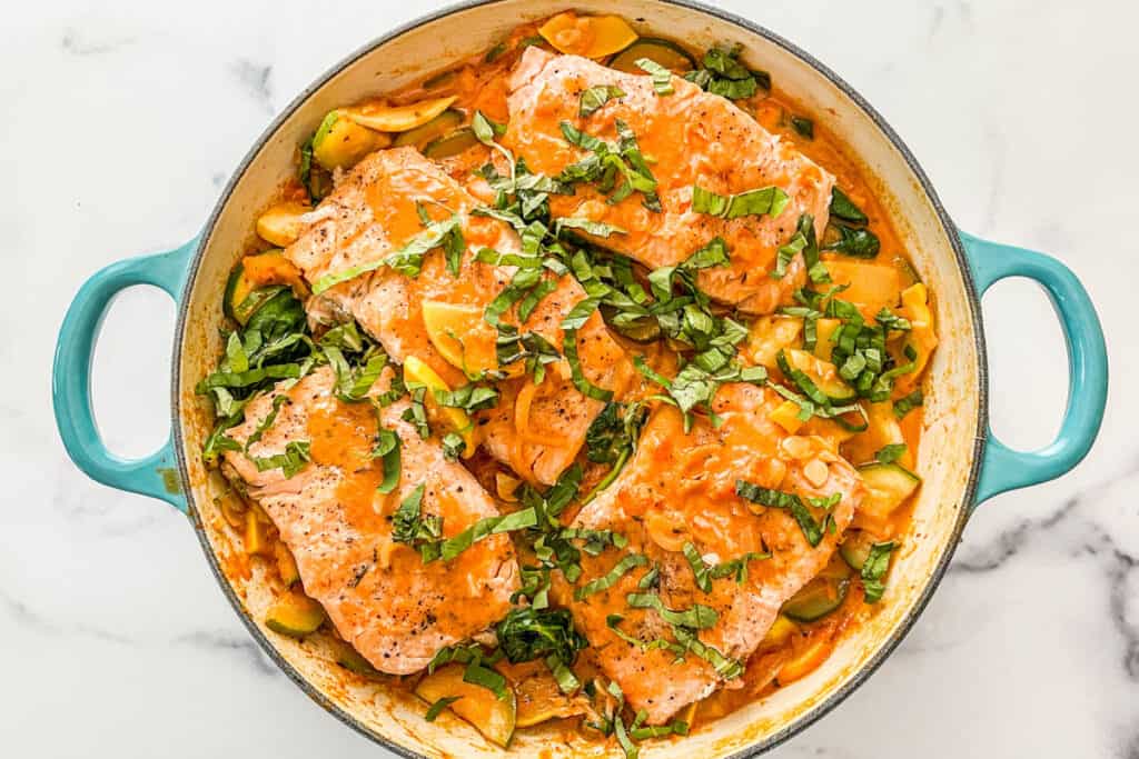 One Pot Creamy Skillet Salmon - This Healthy Table