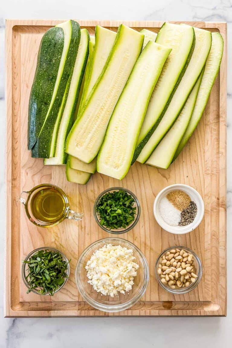 Grilled Zucchini with Feta & Pine Nuts - This Healthy Table