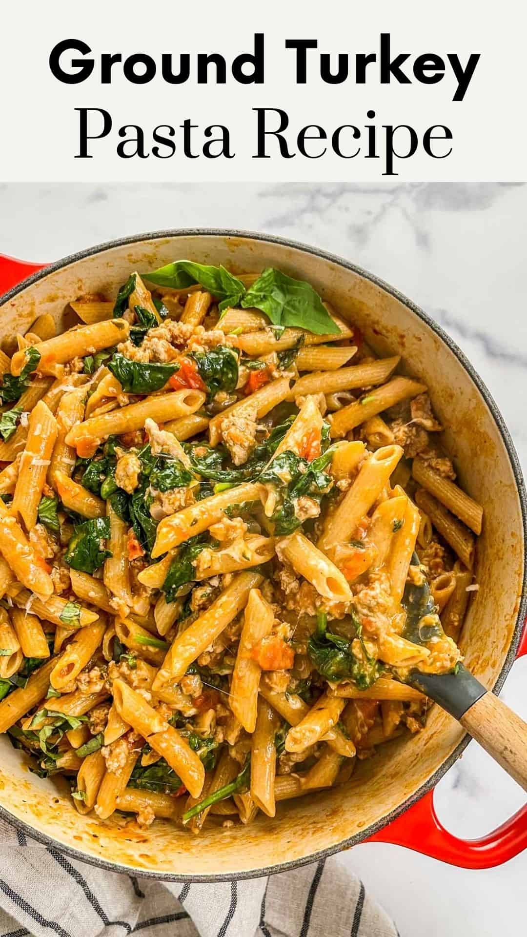 One Pot Ground Turkey Pasta Recipe - This Healthy Table
