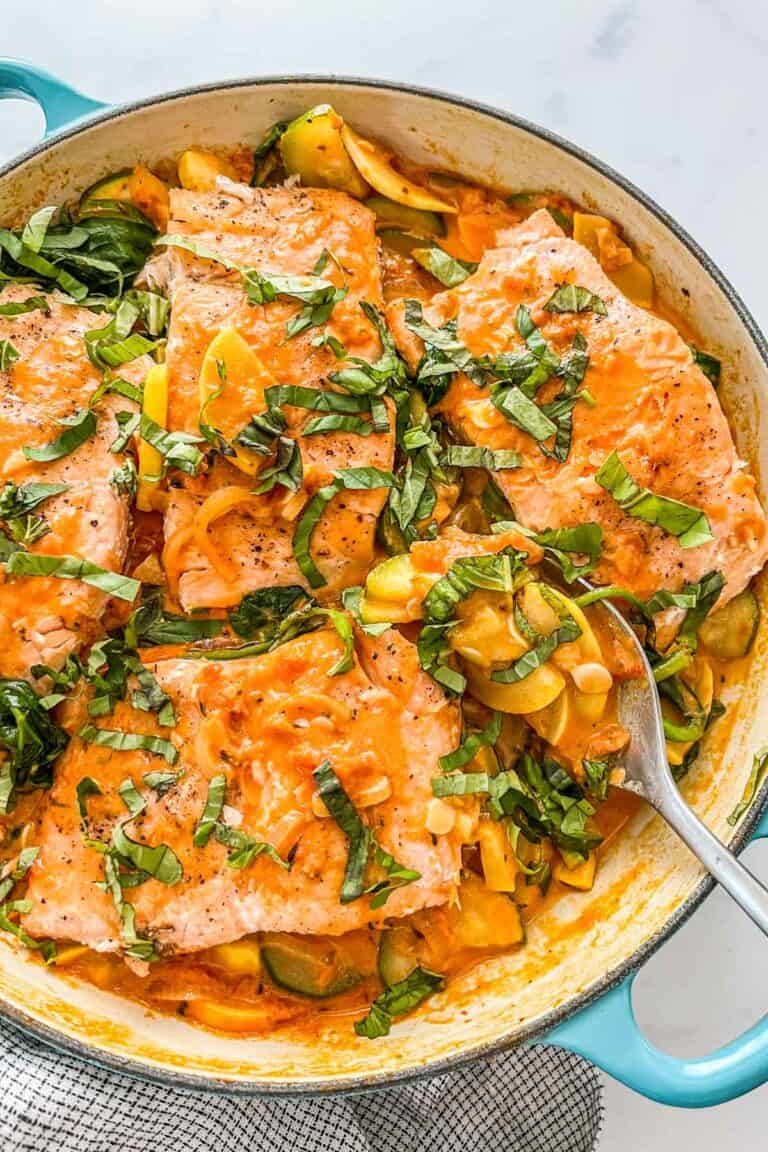 One Pot Creamy Skillet Salmon - This Healthy Table
