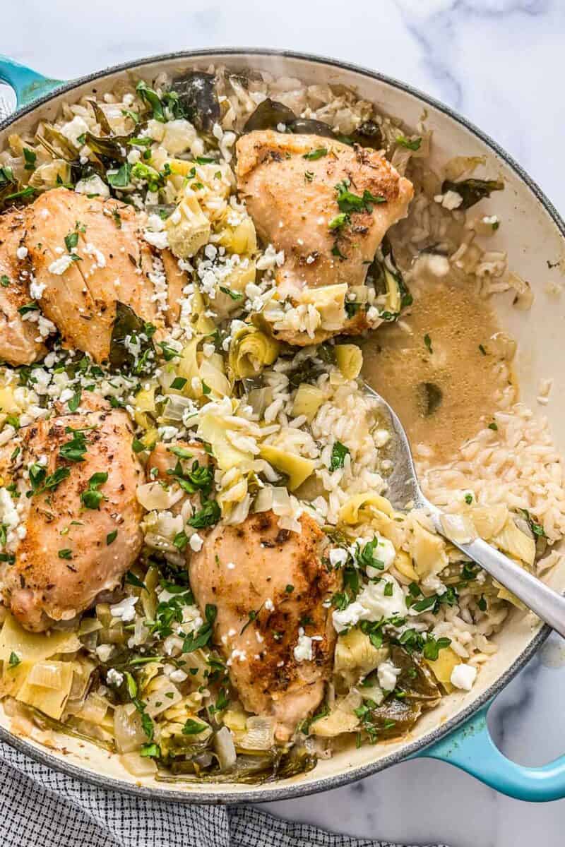 Spinach Artichoke Chicken and Rice - This Healthy Table