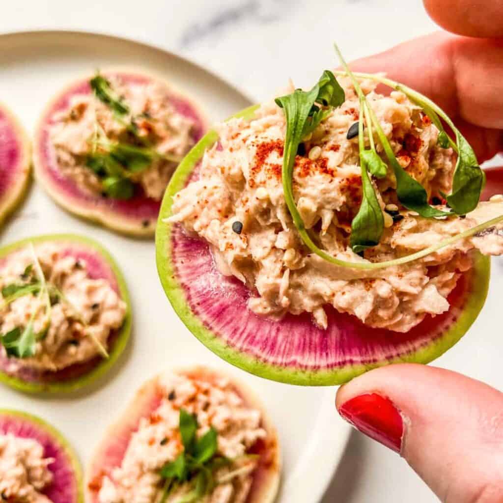 Watermelon Radish Appetizer Bites - This Healthy Table