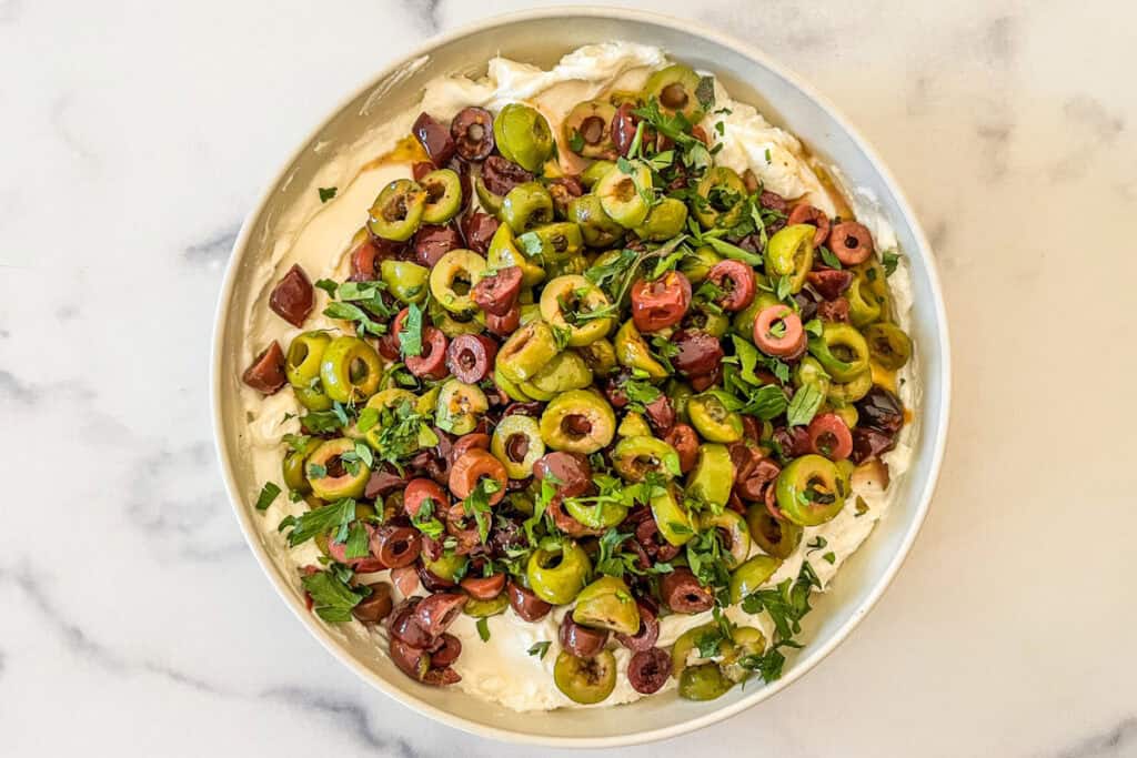 Warm Olive Ricotta Dip - This Healthy Table