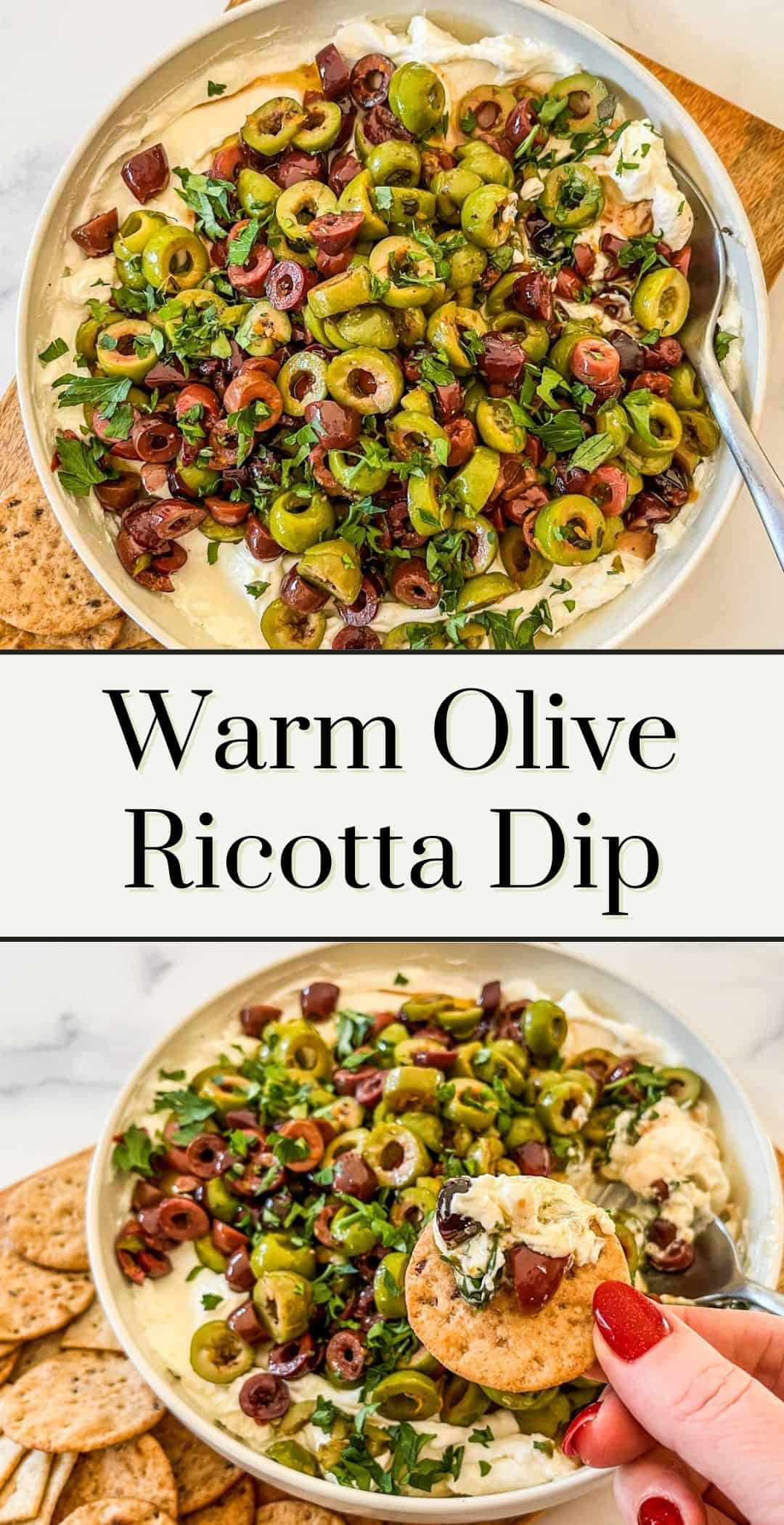 Warm Olive Ricotta Dip - This Healthy Table