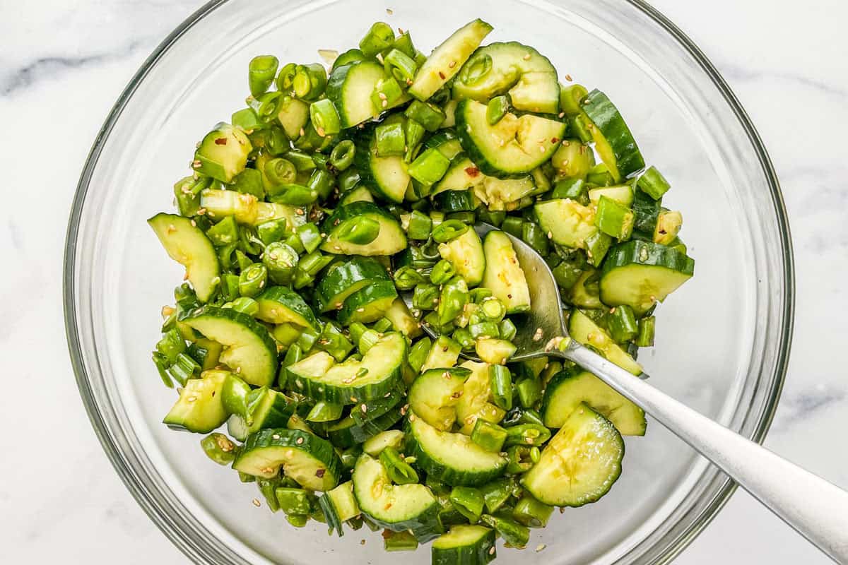 Smashed Cucumber Snap Pea Salad - This Healthy Table
