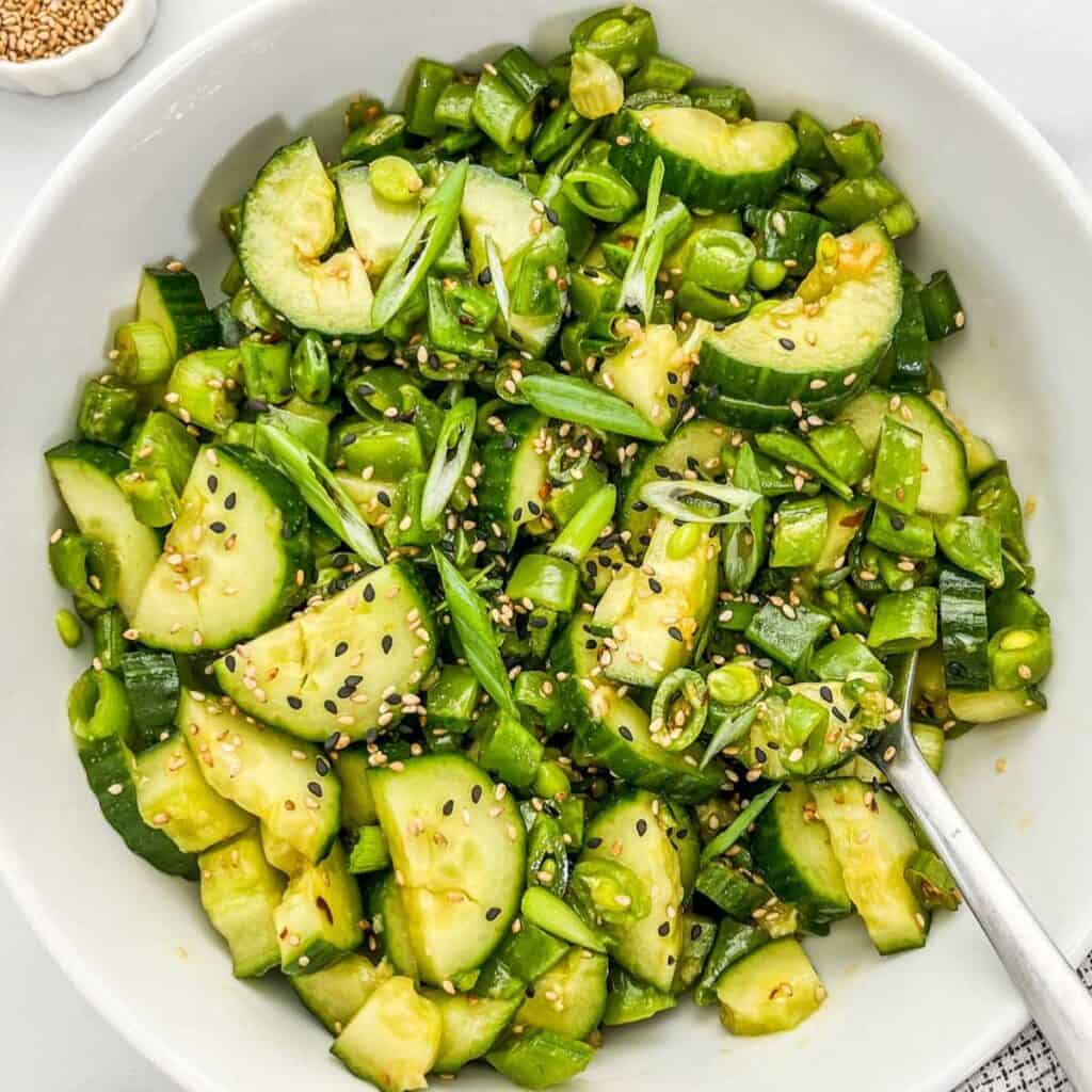 Smashed Cucumber Snap Pea Salad - This Healthy Table