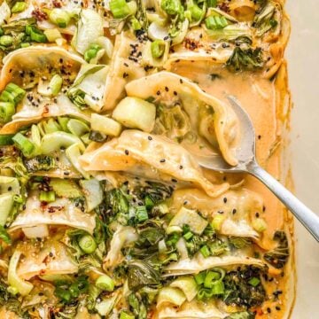 One Pan Dumpling Bake - This Healthy Table