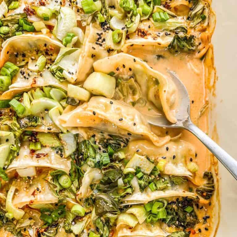One Pan Dumpling Bake - This Healthy Table