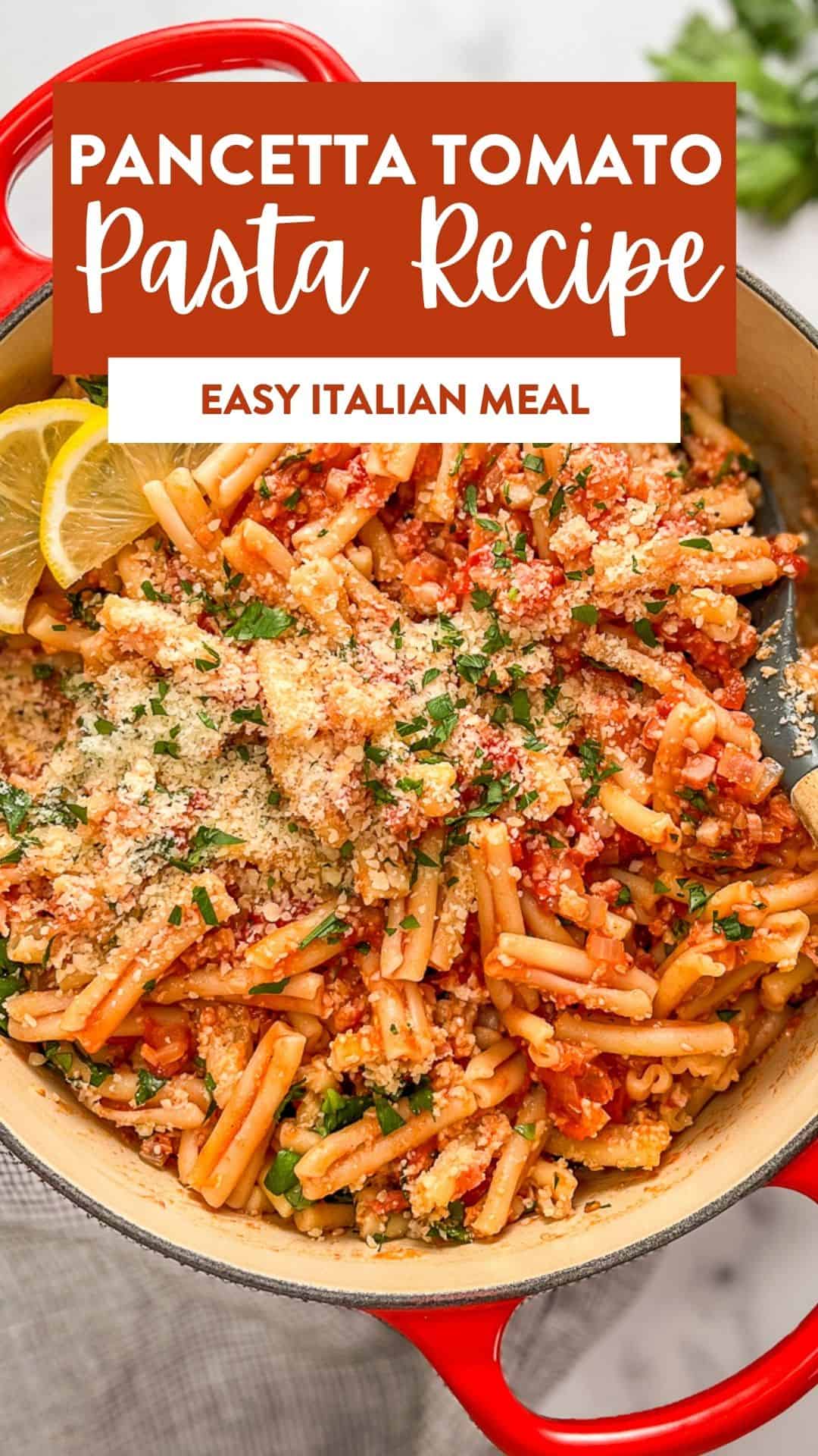 Pancetta Pasta with Tomato Sauce - This Healthy Table