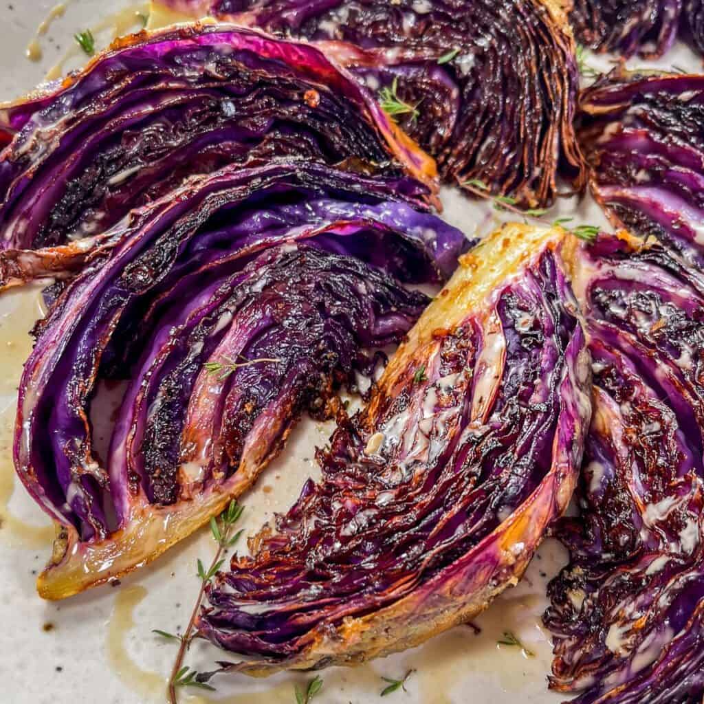 Miso Tahini Roasted Red Cabbage Recipe - This Healthy Table